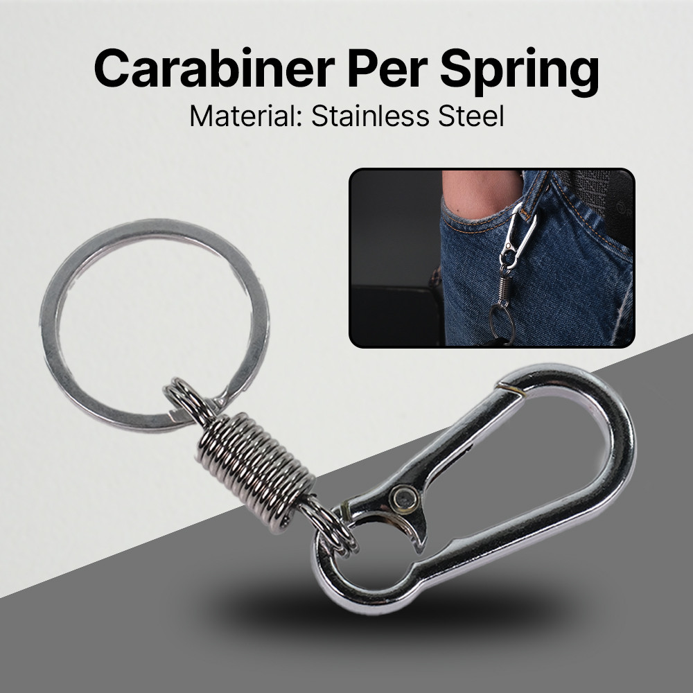 Jual [GROSIR] Pengait Camping Carabiner Per Spring Carabiner Keychain ...