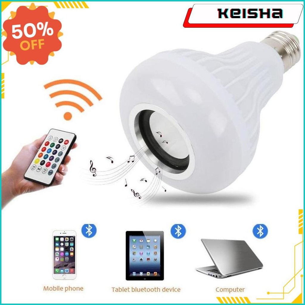 Jual Bohlam Speaker Bluetooth Wireless Lampu Musik Remote Adaptor Waran ...