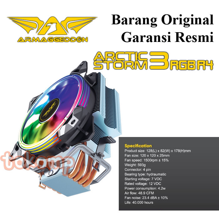 Jual Fan Processor CPU Cooler - Armaggeddon Artic Storm 3 RGB R4 ...