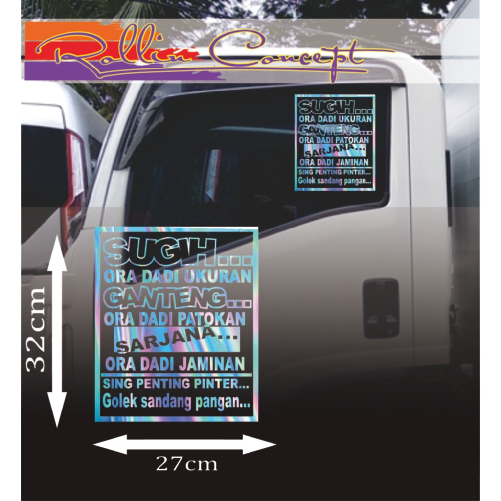 Jual Cuting Stiker Kata-Kata Kaca Samping Belakang - Aksesoris Kaca ...