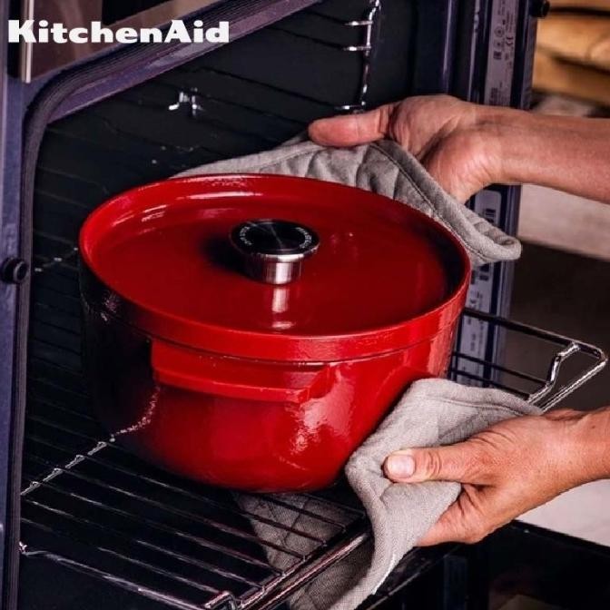 Jual KitchenAid Enamel Cast Covered Casserole 26cm/5.2L Empire Red ...