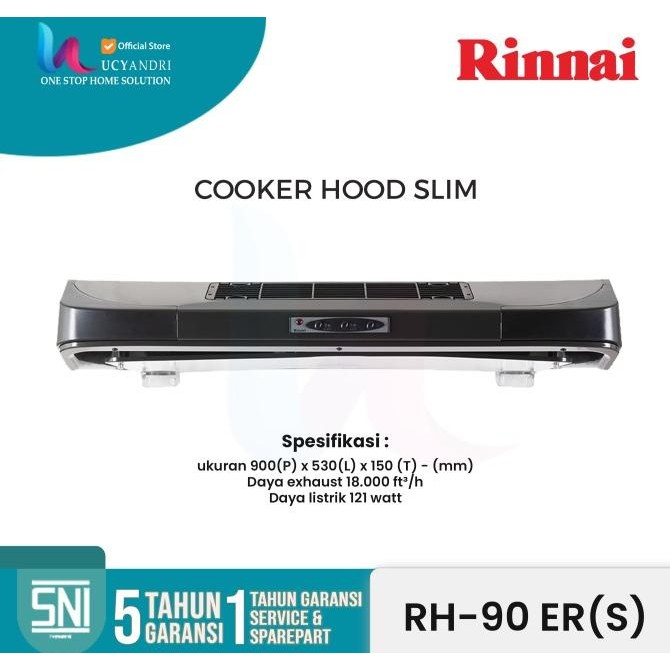 Jual COOKER HOOD RINNAI SLIM 90 CM RH-90ER / RH90ER ORIGINAL | Shopee Indonesia