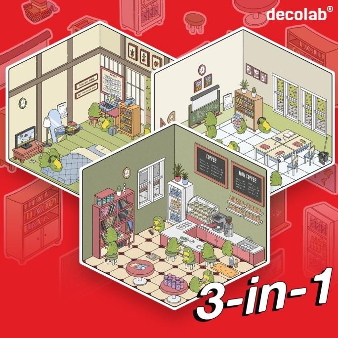 Jual 3in1 Combo - BEDROOM/CLASSROOM/COFFEE SHOP - 3D Decorative Sticker Pack/Stiker Dekoratif ...