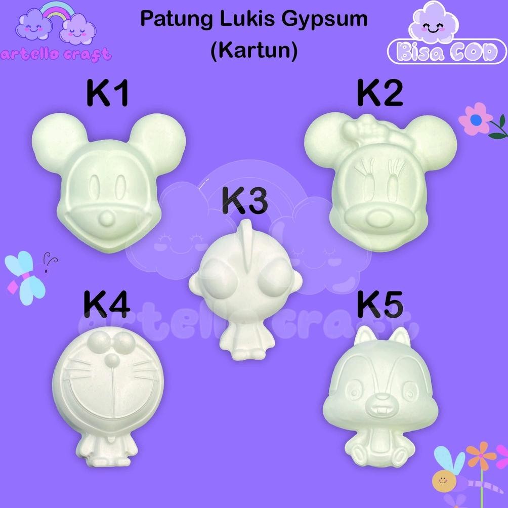 Jual Series Kartun Mainan Anak Edukatif Melukis Mewarnai Patung Gypsum ...