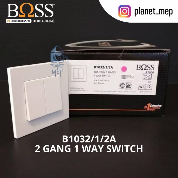 Jual Kualitas terbaik] BOSS SAKLAR 2 TOMBOL / 2 GANG 1 WAY SWITCH ...