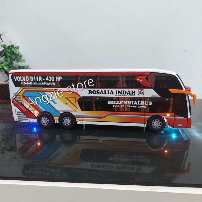Jual Miniatur Bus Bis Rosalia Indah Volvo B11R Double Deck | Shopee ...