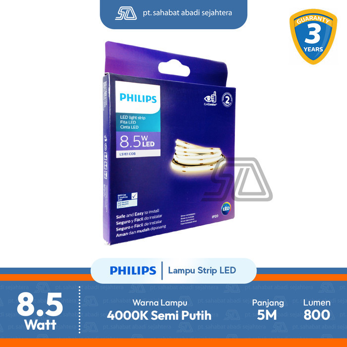 Jual Philips Lampu Strip LS161 COB LED8 8.5W 940 5M 24V Natural ...