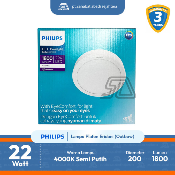 Jual Philips Lampu LED Downlight Plafon Outbow Eridani 22W 8 inch 4000K ...