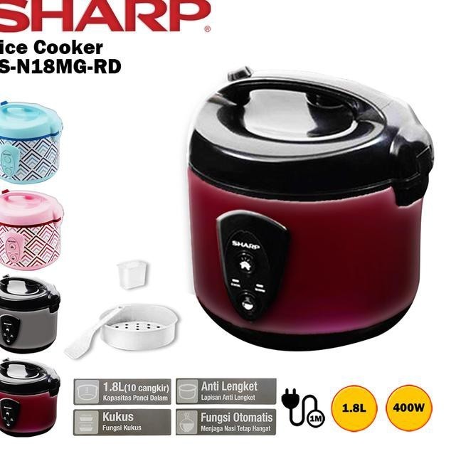 Jual SHARP KS-N18MG RD Rice Cooker 3in1 Kapasitas 1,8Liter MERAH ...