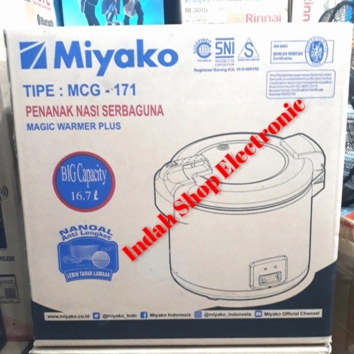 Jual Magic Com MIYAKO MCG -171/ Rice Cooker MIYAKO MCG 171 6LITER ...