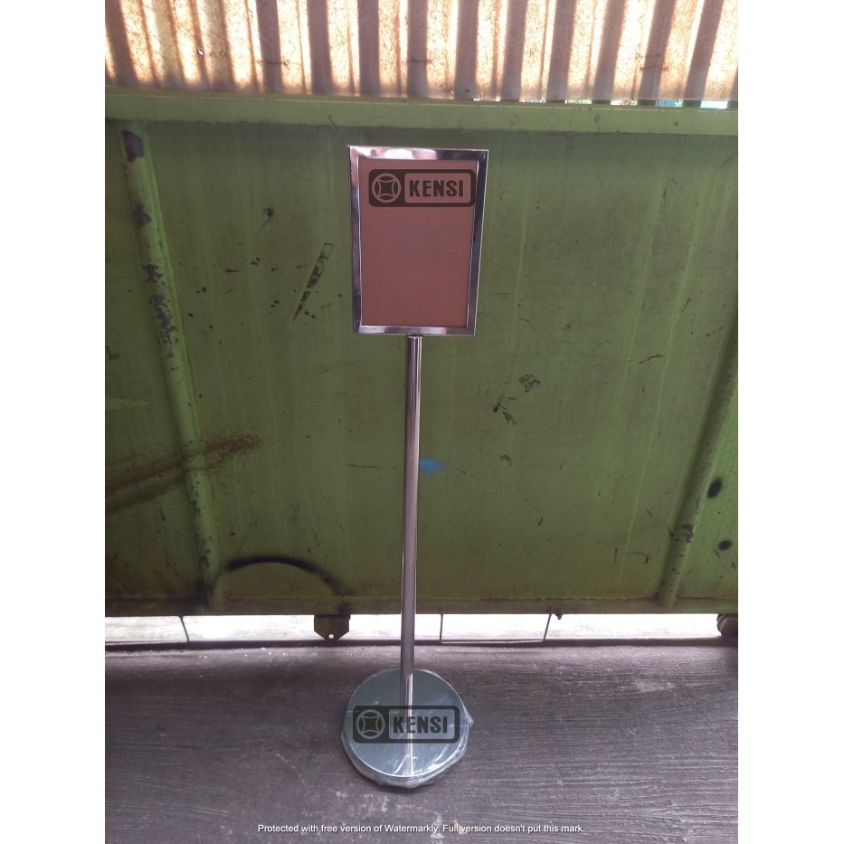 Jual Sign Stand Stainless Signage Standing Sign Frame display A4 ...