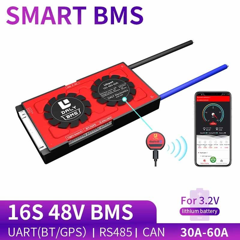 Jual 16S 48V 30A-100A LifePo4 Papan Perlindungan Baterai Pintar Port ...