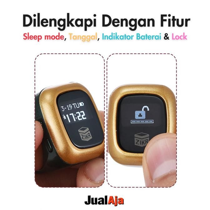 Jual Cincin Tasbih Digital Charge Alarm 33, 66, 99, 100 Zikir Lampu LED ...