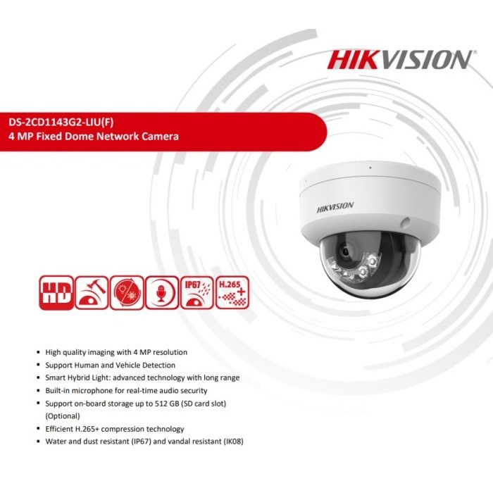 Jual HIKVISION IP CAMERA 4MP DS-2CD1143G2-LIU CCTV DOME AUDIO DUAL LIGHT | Shopee Indonesia