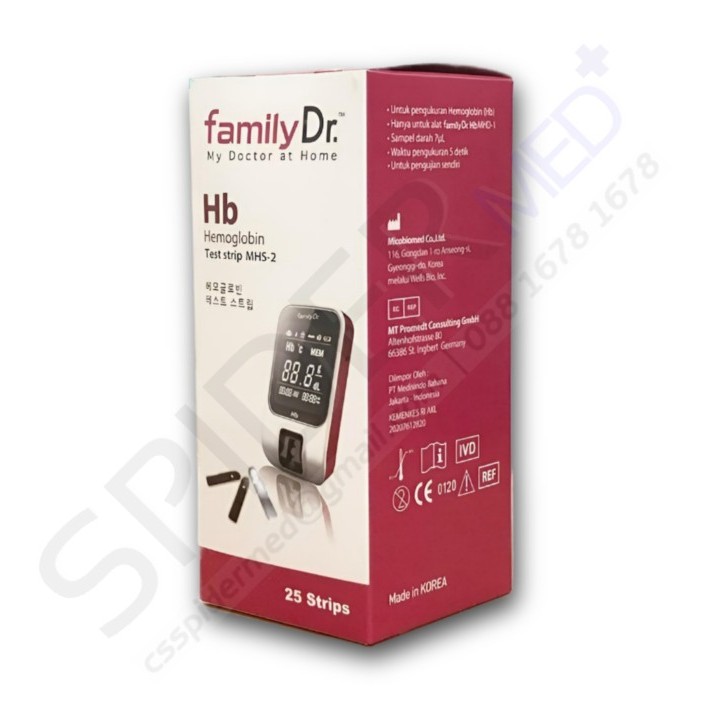 Jual Family Dr Hemoglobin Strip Isi 25 Stik Cek Kadar Darah HB FamilyDr ...