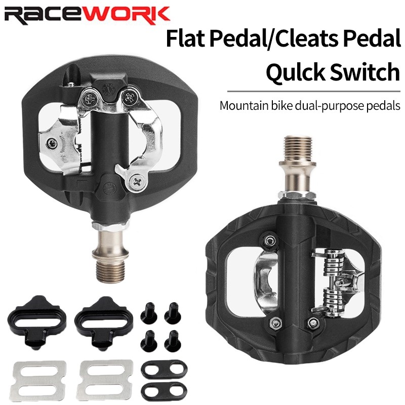 Jual Pedal cleat sepeda RACEWORK pedal sepeda gunung pedal kunci paduan ...