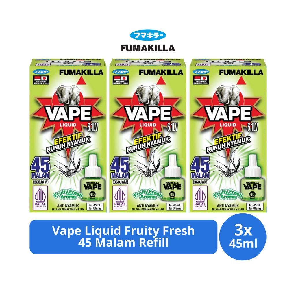 Jual FUMAKILLA Vape Anti Nyamuk Liquid Fruity Fresh 45 Malam Refill ...