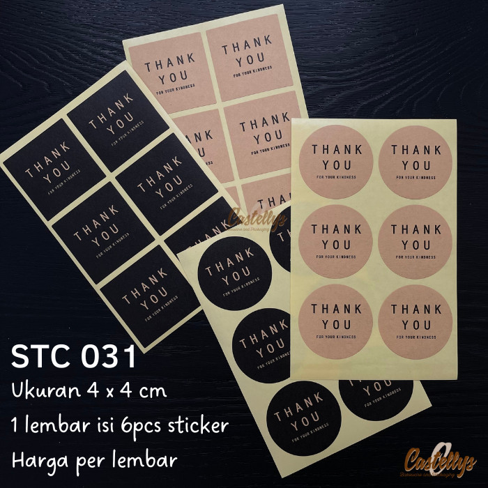 Jual NEW Sticker Stiker Label Thank You STC 031 Kue Cookies Kado ...