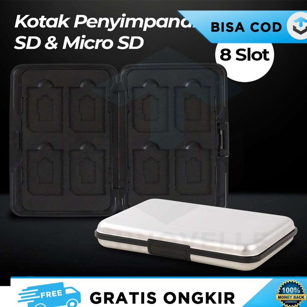 Jual MULTIPLE 8 HOLE STORAGE CASE MICRO SD CARD PLASTIC SILICON ...
