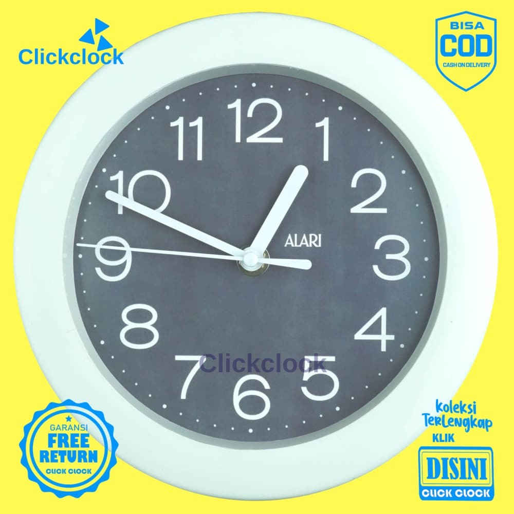 Jual Jam Dinding Quartz Minimalis Minimalis Abu AL1247-805 Besar ...