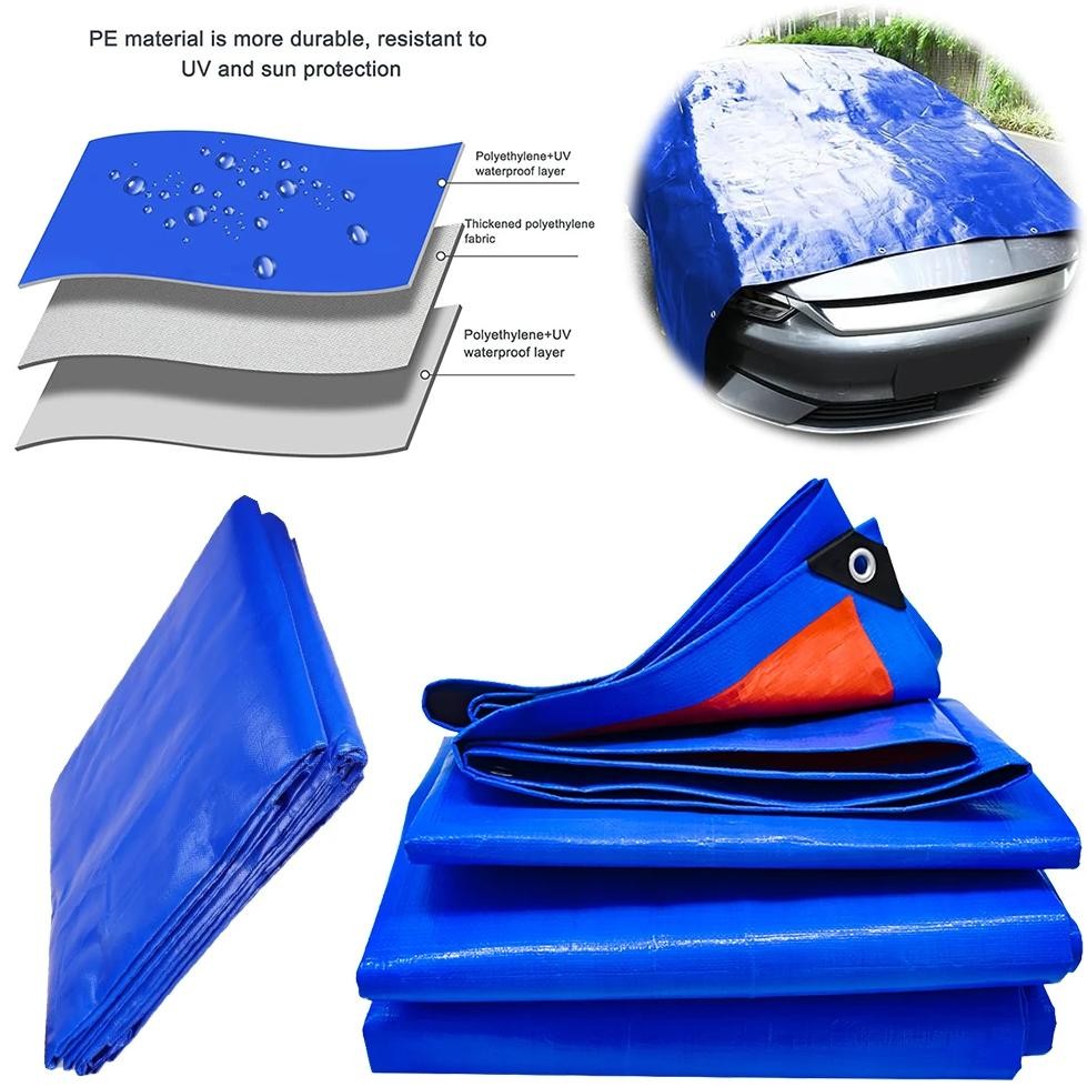 Jual 2x2/3/4m tarps waterproof heavy duty blue tarps tear resistance ...