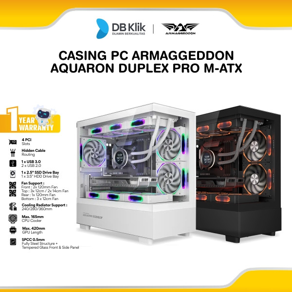 Jual Armaggeddon Casing Pc Gaming Aquaron Duplex Pro M-Atx | Shopee ...