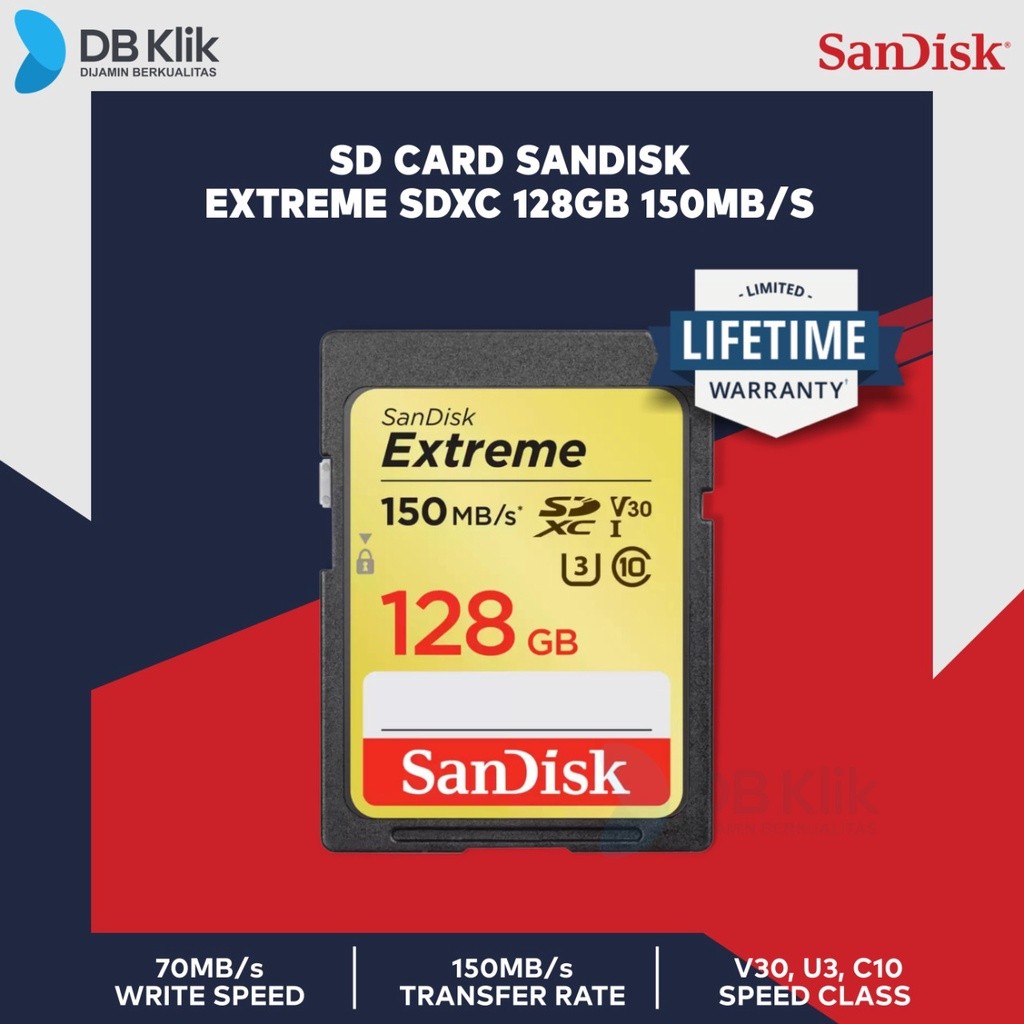 Jual Sandisk Sd Card Extreme Sdxc 128Gb 150Mb/S - Sdsdxv5-128G-Gncin ...