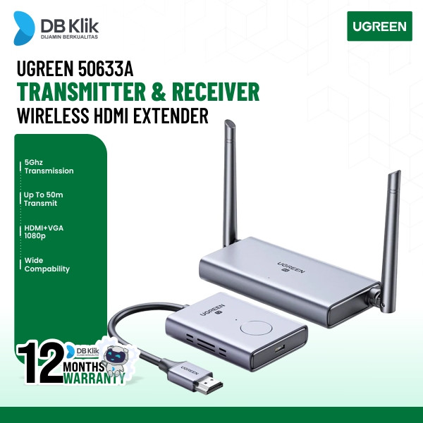 Jual Ugreen Wireless Hdmi Extender Transmitter And Receiver (50633A ...