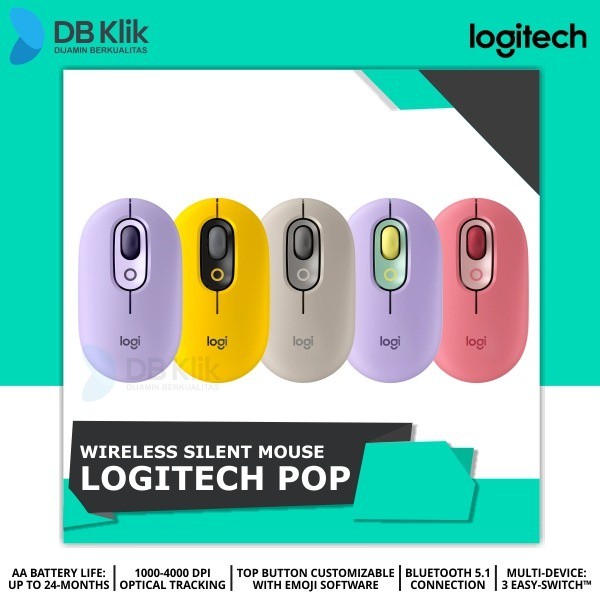 Jual Logitech POP Mouse Wireless Silent Bluetooth 1000 DPI Emoji Keys ...