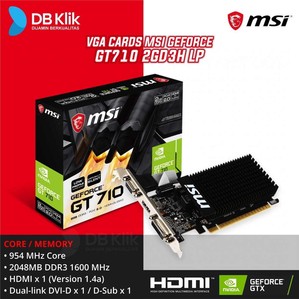Jual Msi Vga Card Gt710 2Gd3H Lp - Gt 710 2Gd 3H Lp | Shopee Indonesia