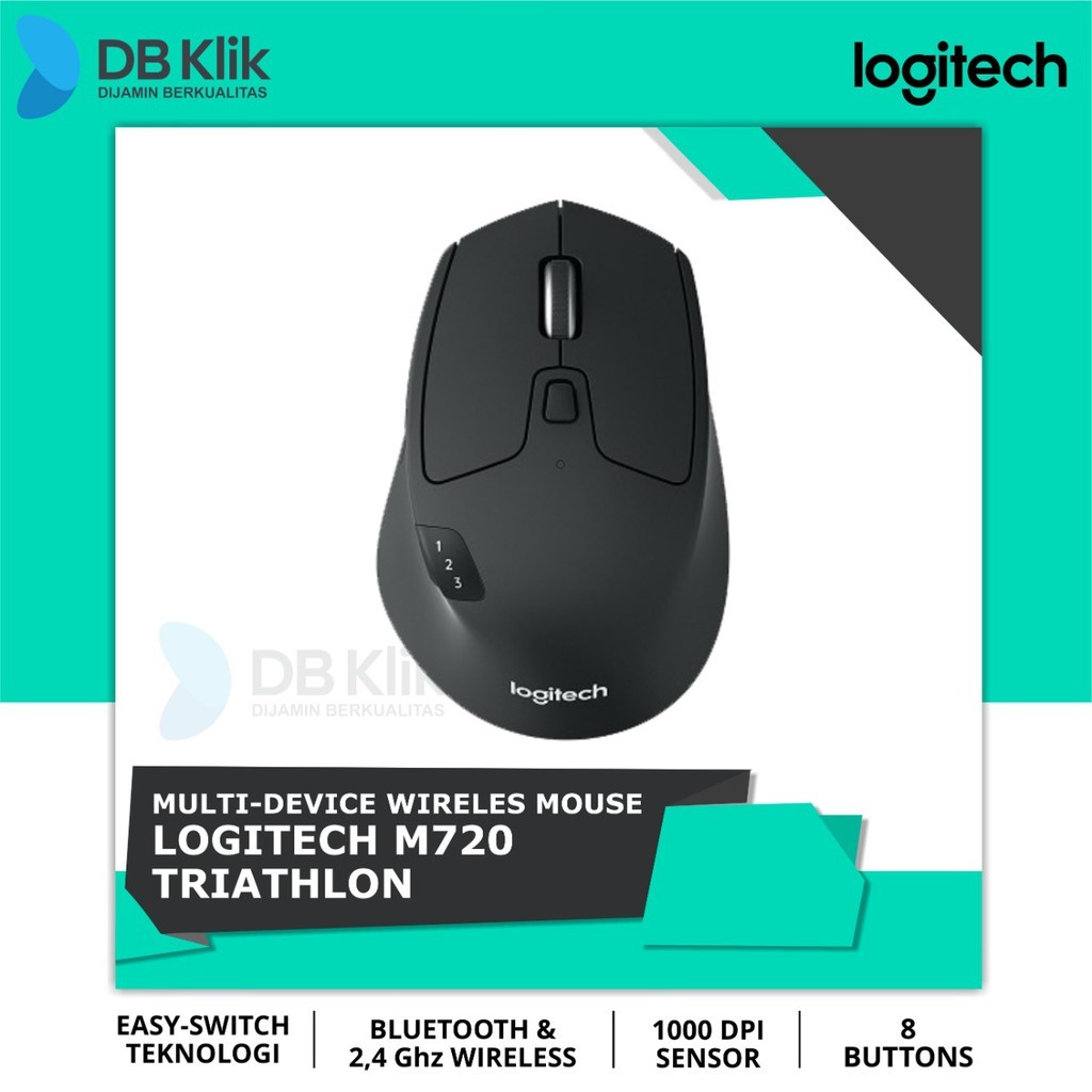 Jual Logitech M720 Triathlon Mouse Wireless 1000 DPI Multi Device ...