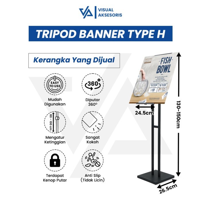 Jual HARGA DISC - Tripod Banner Type H / Tripod Banner Papan Miring ...