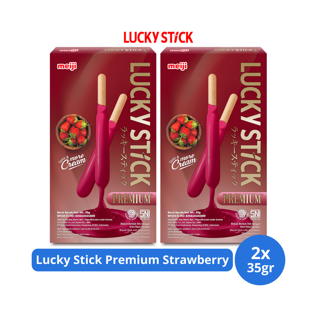 Jual Lucky Stick Premium Strawberry 35gr x 2 pcs | Shopee Indonesia