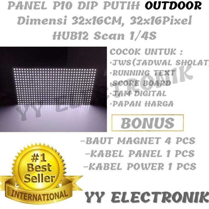 Jual PROMO Panel Module Modul LED P10 Running Text DIP Putih White ...