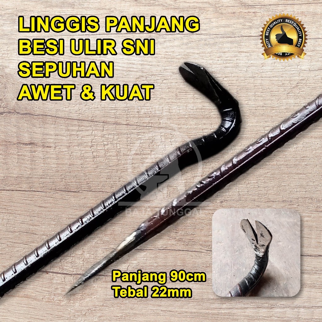 Jual Linggis Besi Ulir 22 Panjang 90 cm / Kubut Besar Pencabut Paku ...