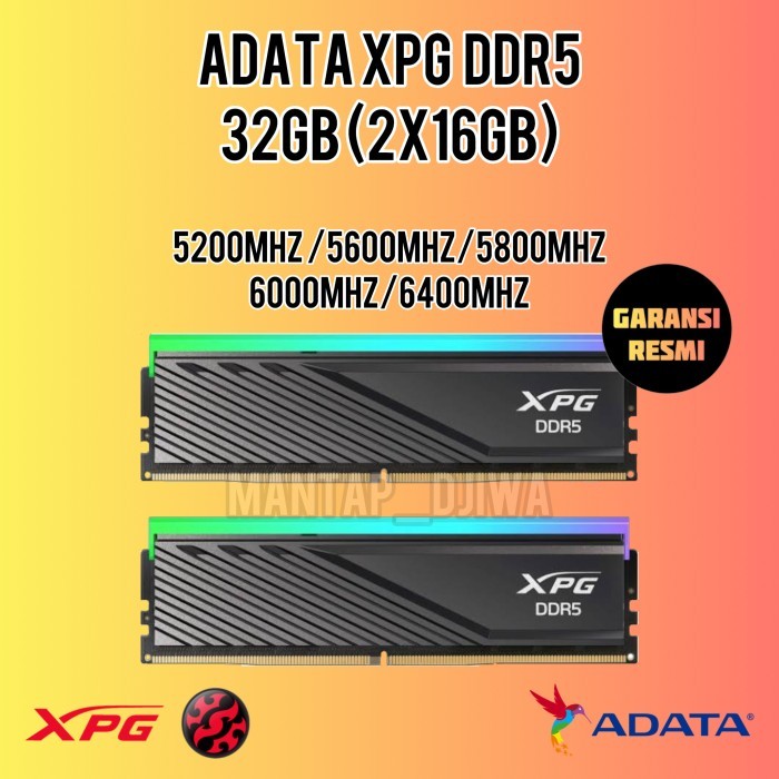 Jual RAM DDR5 Adata Lancer RGB XPG 32GB (2x16GB) 5800/6000/6400 Mhz / MT/s Black & White ...