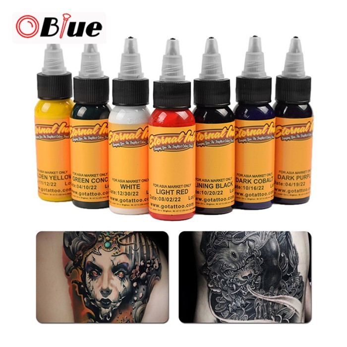 Jual GG Tinta Tato Set 30 Ml Pigmen Kit 7 Warna Tato Aman Set Tinta ...