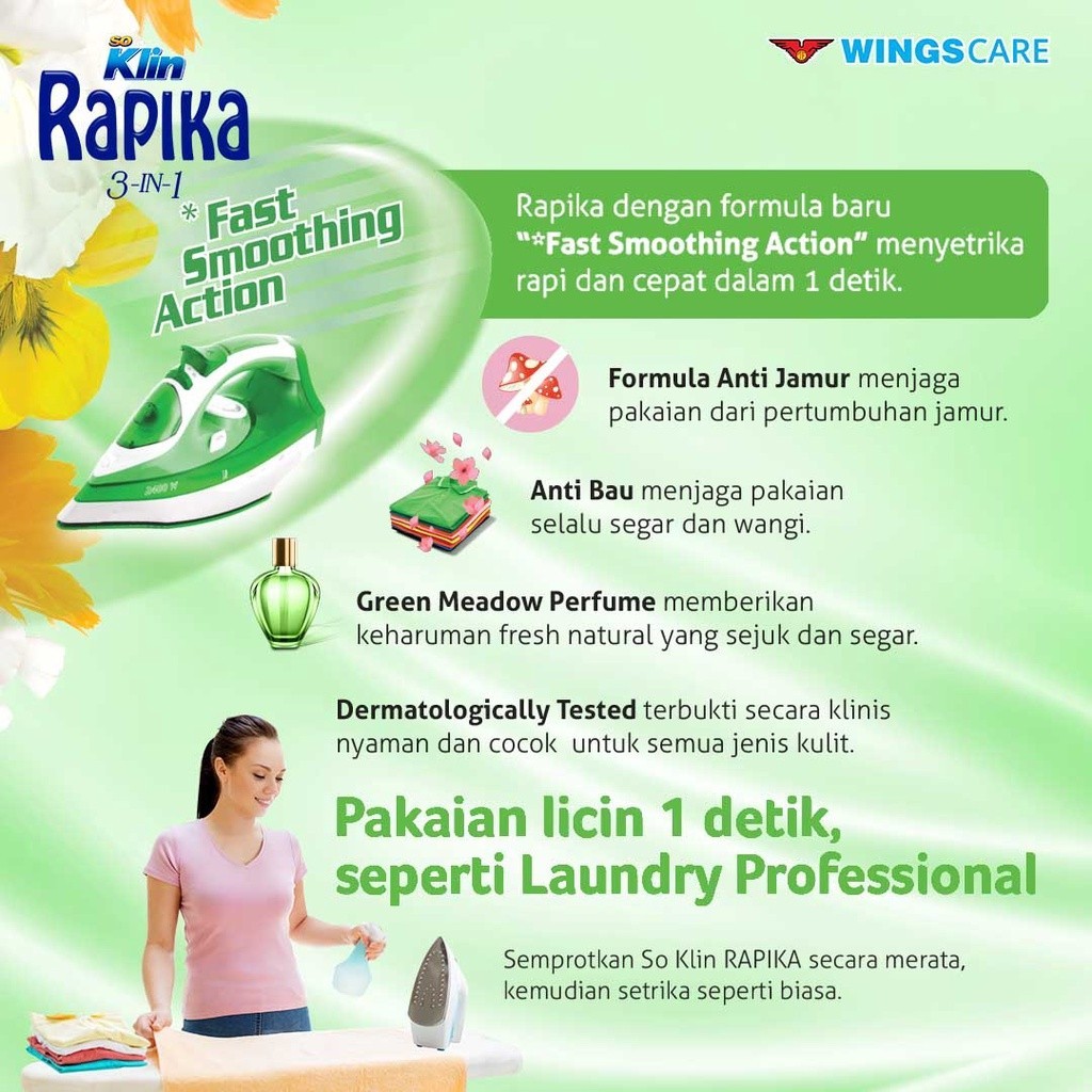 Jual Rapika Pewangi Pakaian Hijau Green Meadow Pouch 300ml x 2 pcs ...