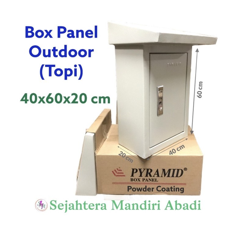 Jual Box Panel Listrik 40X60X20 Outdoor Pyramid Topi Powder Coating ...