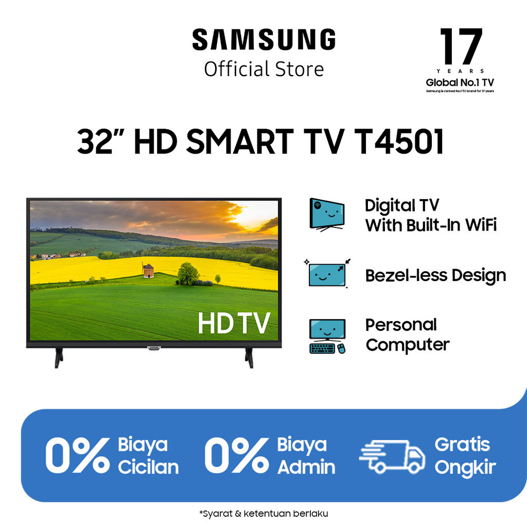 Jual Samsung 32 inch HD Smart TV T4501 dengan PurColor, Dolby Digital ...