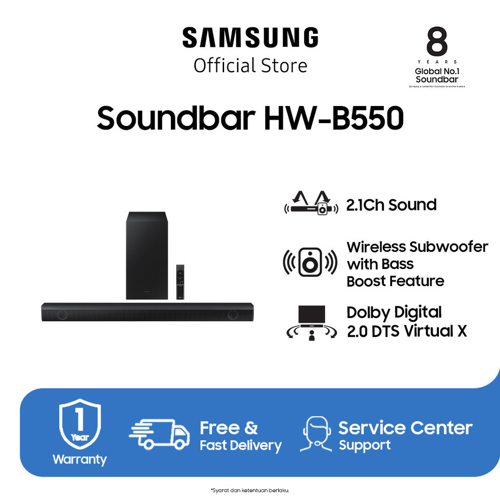 Jual Samsung Soundbar HW-B550 2.1ch dengan Dolby Audio & Bass Boost ...