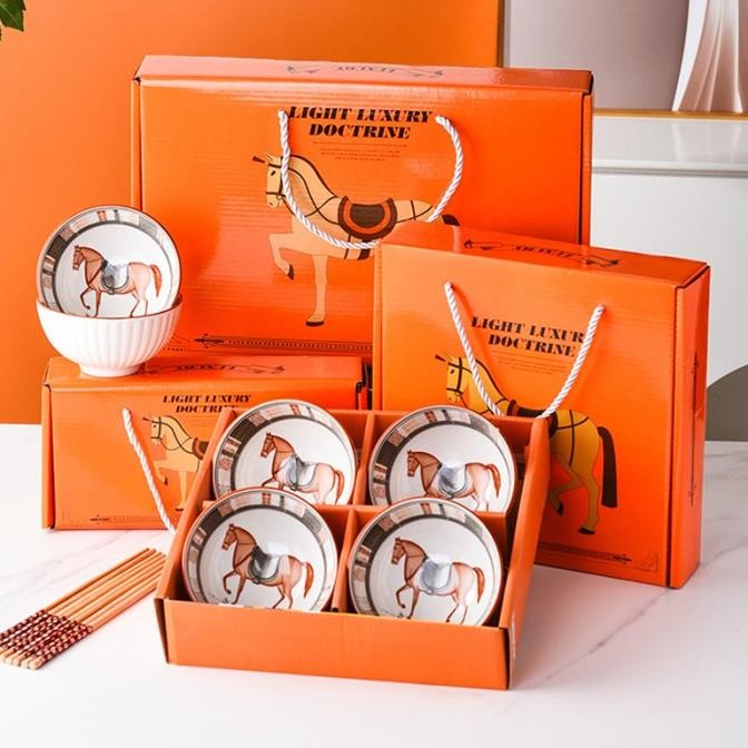 Jual Mangkok Souvenir Kuda Hermes Gift Hampers Imlek Natal Lebaran Box ...