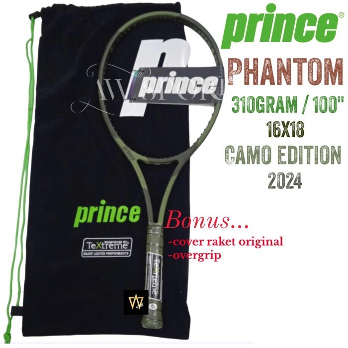 Jual Raket Tenis Prince PHANTOM 100P Camo Edition 2024 310gram Original ...