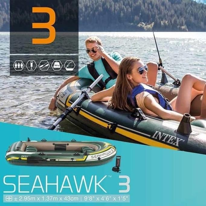 Jual Intex Seahawk 3 Set. Perahu Karet Pancing + Dayung + Pompa 68380 ...