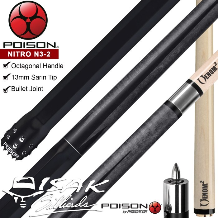 Jual Poison Nitro N3-2 Pool Cue - Billiard Stick Stik Biliar Low ...