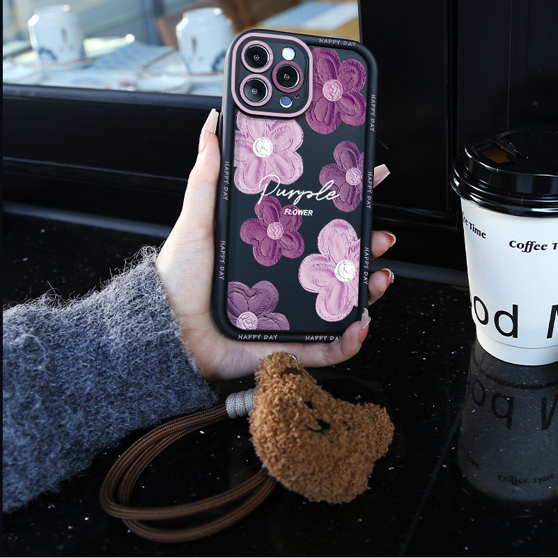 Jual Ungu Aesthetic Lanyard Bunga Soft Casing Hp Xiaomi 14T Redmi Note ...