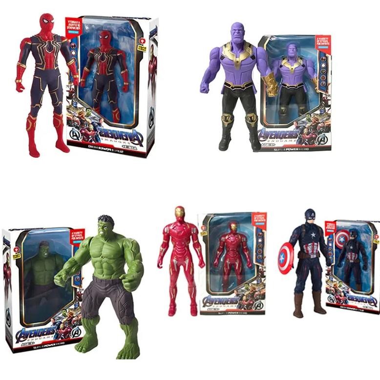 Jual marvel animation toys, spider man, hulk, iron man, pvc activity ...