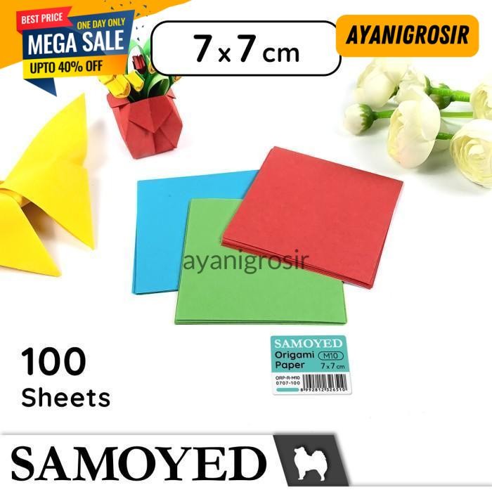 Jual DISKON KERTAS LIPAT / ORIGAMI PAPER SAMOYED ORP-R 7 X 7 CM 100 ...