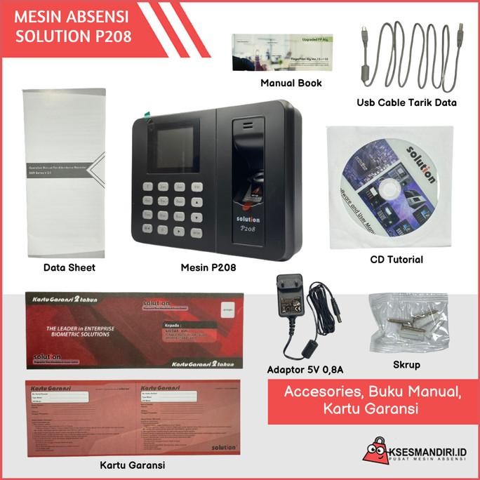 Jual Fingerprint Mesin Absensi Solution P208 L19A | Shopee Indonesia