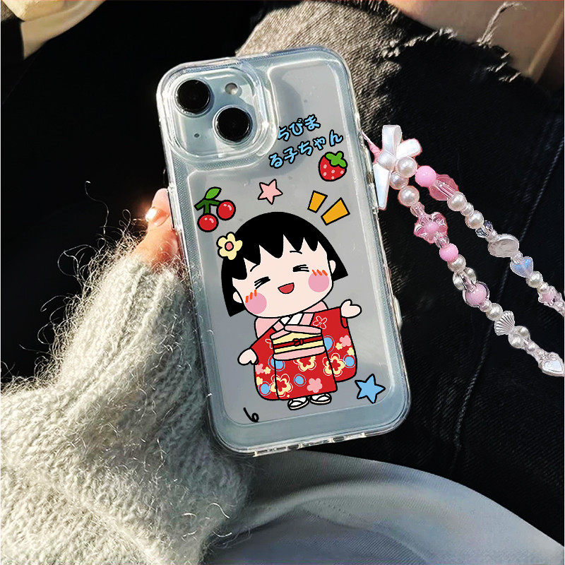 Jual Jepang Premium Tpu Chibi Maruko-Chan Ada Gantungan Kartun Case ...